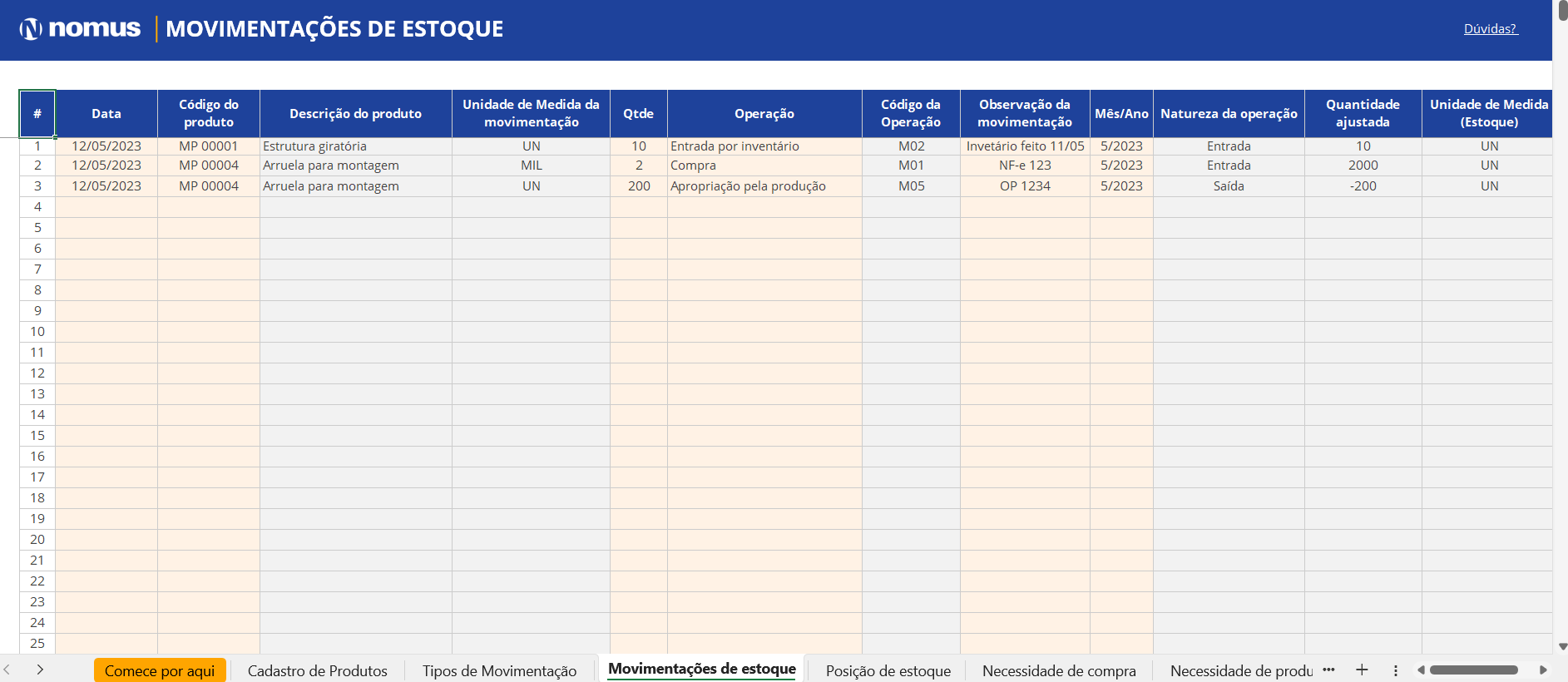 Planilha de controle de estoque [GRÁTIS] | Blog Industrial Nomus